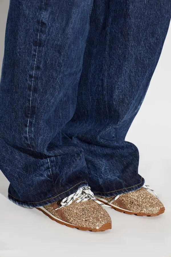 Dsquared2 Sequined Low Top Sneakers With Suede Accents
