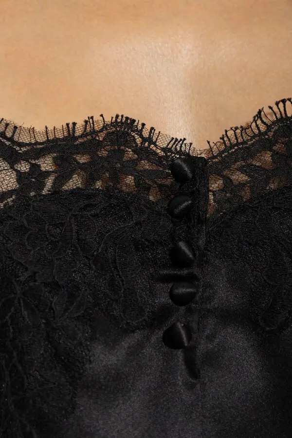 Dolce & Gabbana Silk Bodysuit With Lace Accents