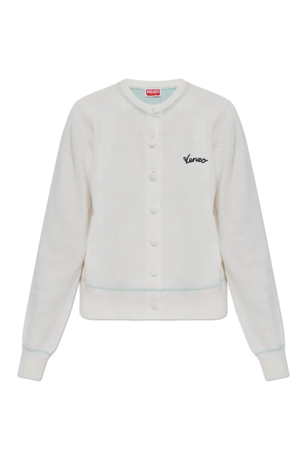 Kenzo Embroidered Logo Wool Cardigan