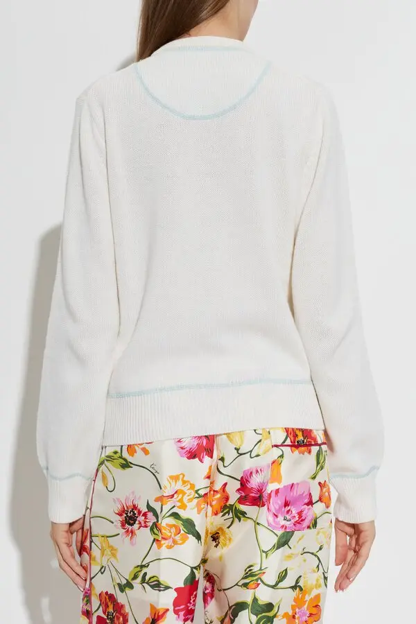 Kenzo Embroidered Logo Wool Cardigan