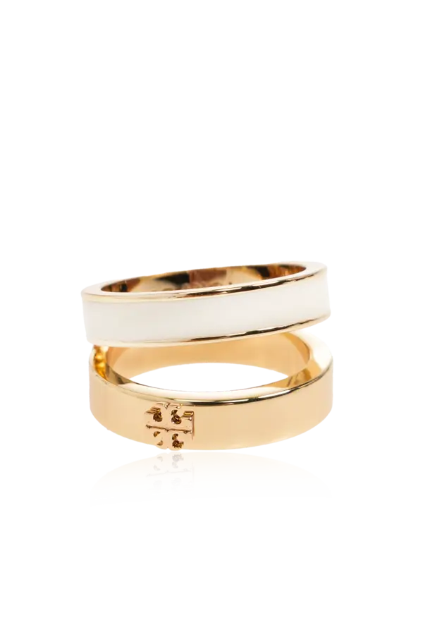Tory Burch Tone And Enamel Logo Ring