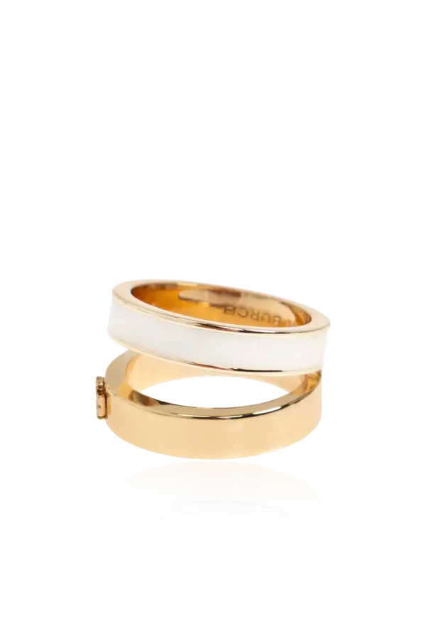 Tory Burch Tone And Enamel Logo Ring