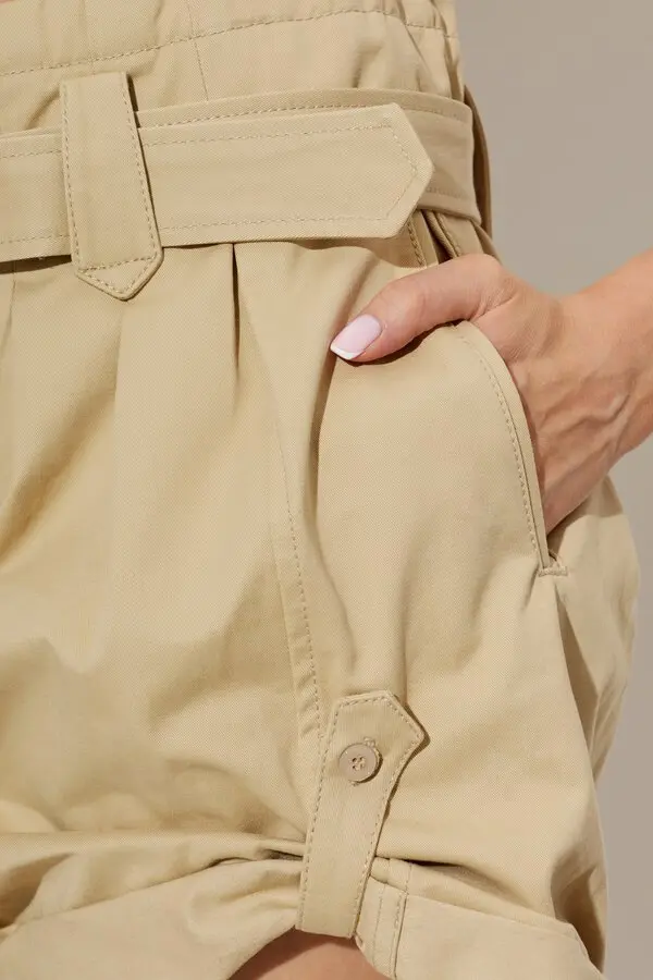 Kenzo Belted Cotton Balloon Shorts