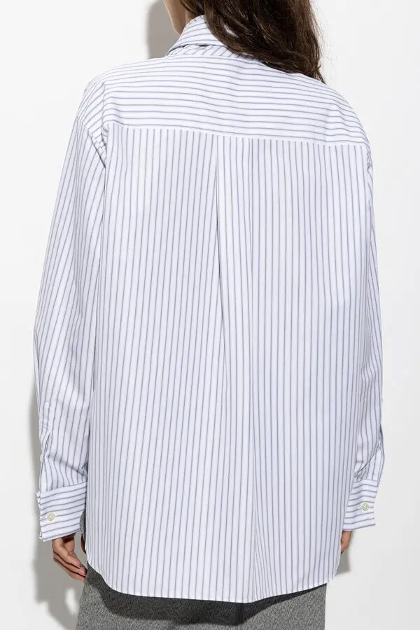 Sacai Striped Shirt With Decorative Neckline Tie