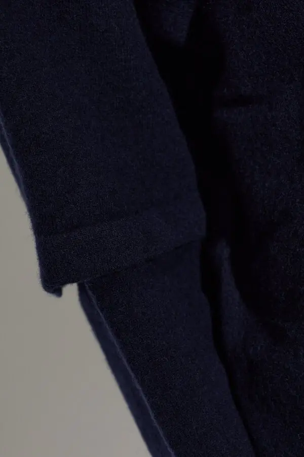 DARKPARK Navy Wool And Cashmere Double Sleeve Sweater