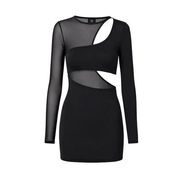 OW Kari Mesh Mini Dress - Black