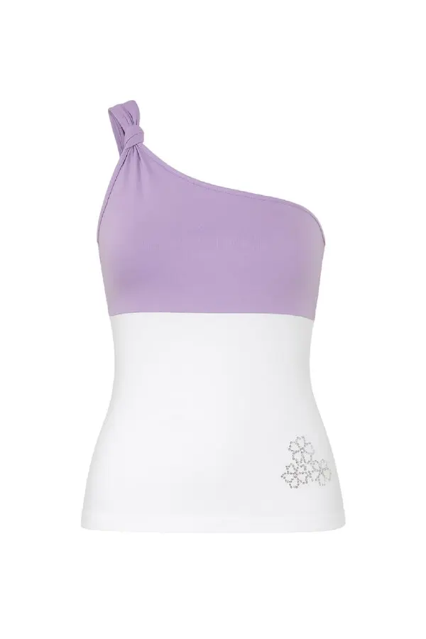 CONQUISTA Asymmetrical One-shoulder Jersey Top