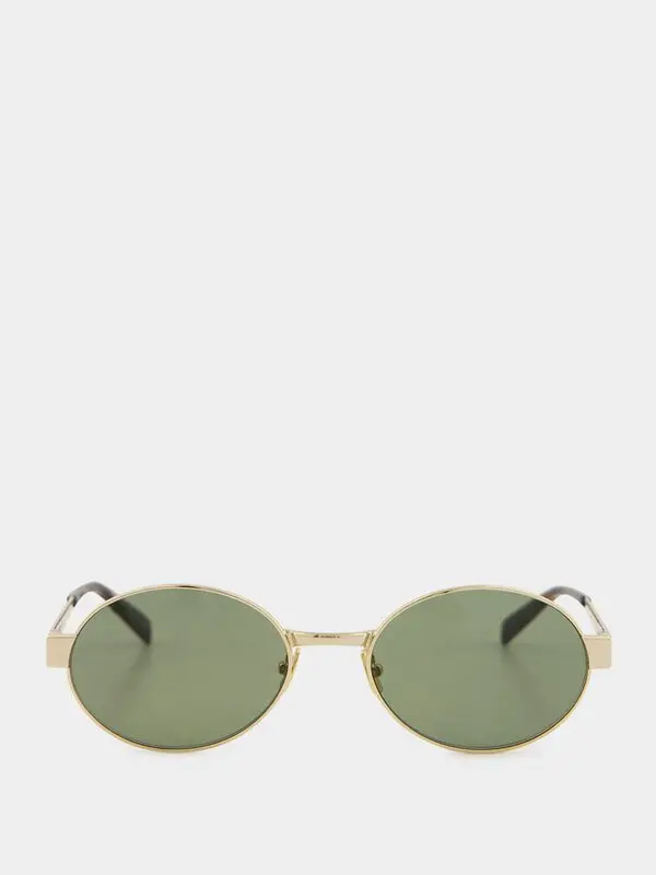 Saint Laurent Round Metal Sunglasses - Green