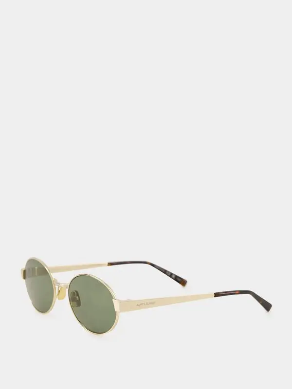 Saint Laurent Round Metal Sunglasses - Green