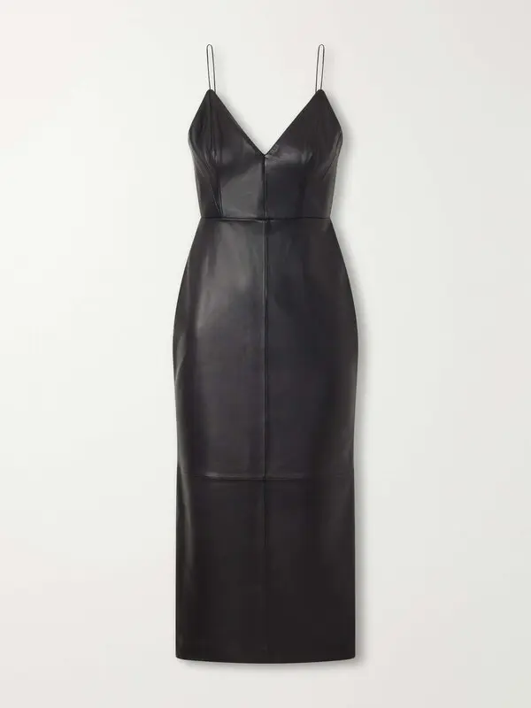 Alex Perry Bikini Leather Midi Dress