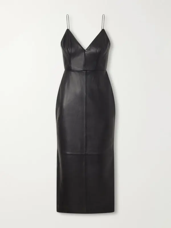 Alex Perry Leather Midi Dress
