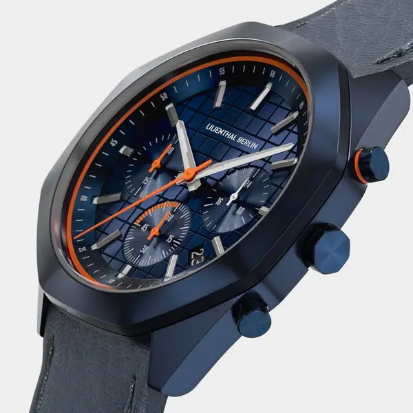Lilienthal Berlin Octachrono Chronograph Watch With Orange Leather Strap