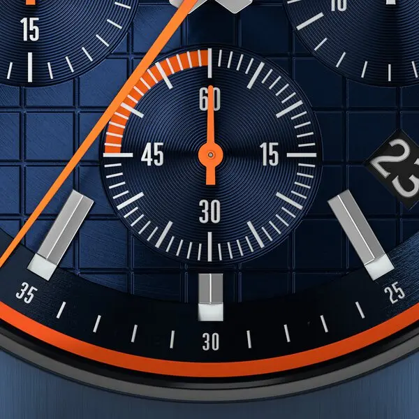 Lilienthal Berlin Octachrono Chronograph Watch With Orange Leather Strap