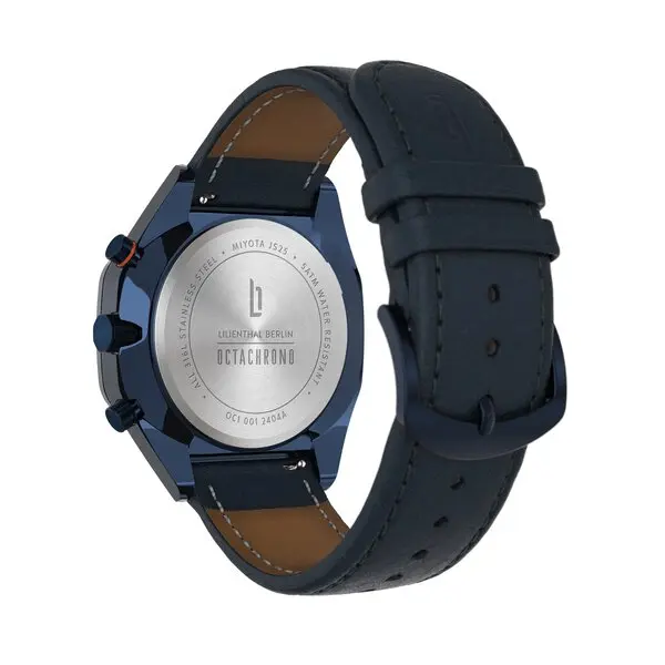 Lilienthal Berlin Octachrono Chronograph Watch With Orange Leather Strap