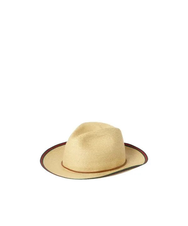 Gucci Straw Hat With Web Trim