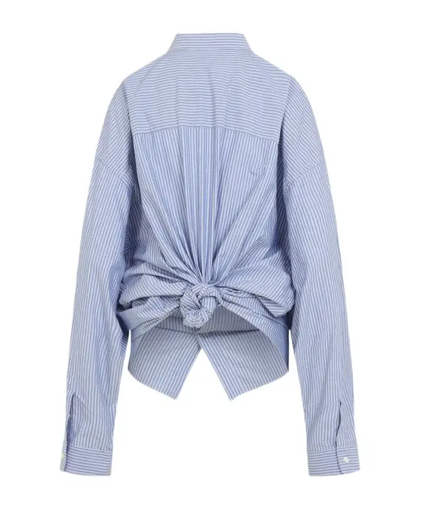 Balenciaga Striped Knot Detailed Shirt