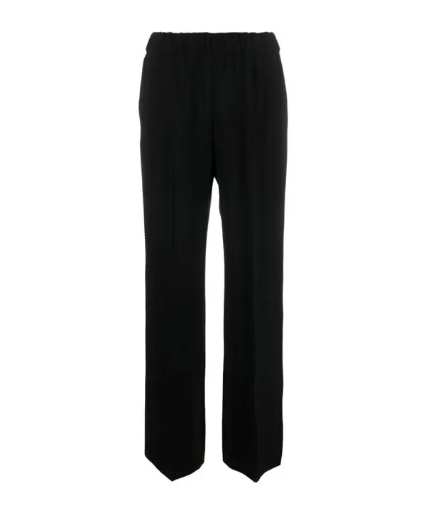 Alberto Biani Wide-leg Trousers With Elasticated Waistband And Side Slits