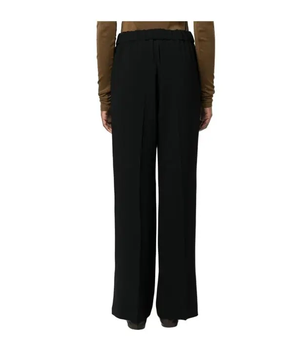 Alberto Biani Wide-leg Trousers With Elasticated Waistband And Side Slits