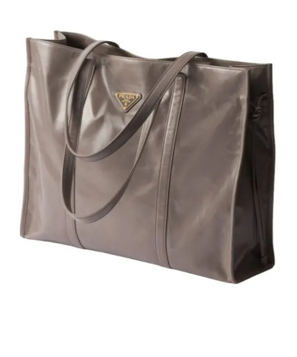 Prada Logo Plaque Drawstring Tote Bag