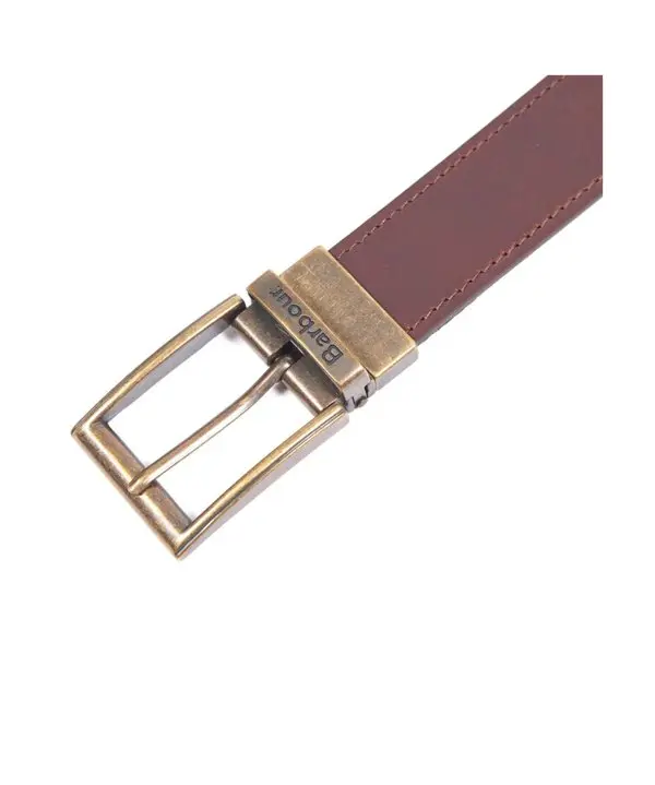 Barbour Logo Engraved Reversible Buckle Belt
