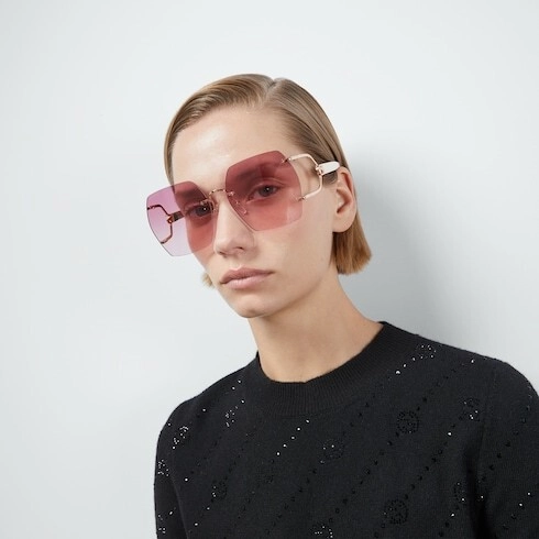 Gucci Geometric Frame Sunglasses