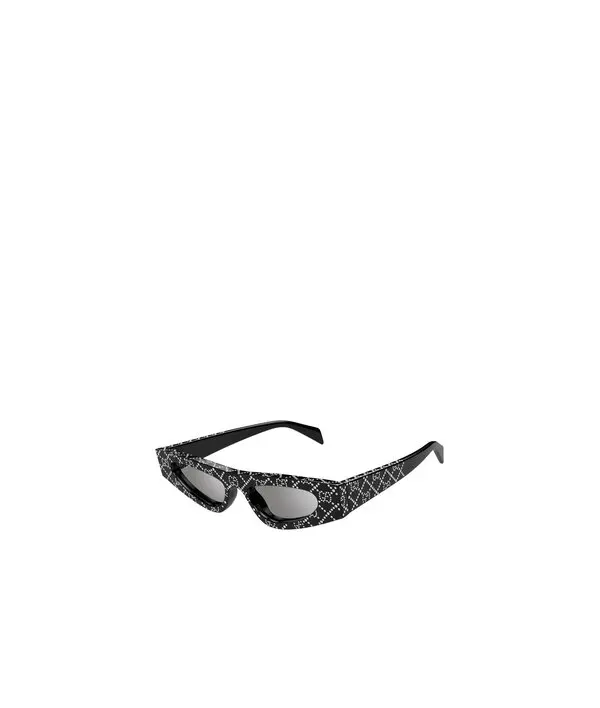 Gucci Crystal Stud Oval Sunglasses - Black