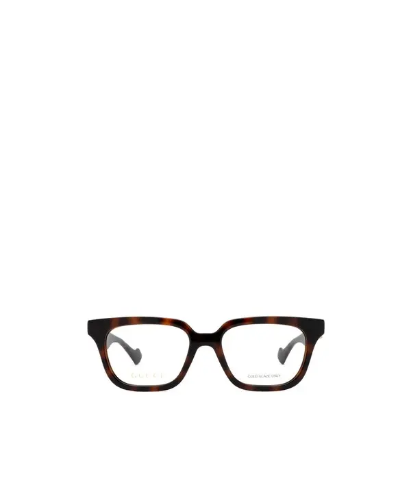 Gucci Square Frame Eyeglasses With Gold Tone Logo