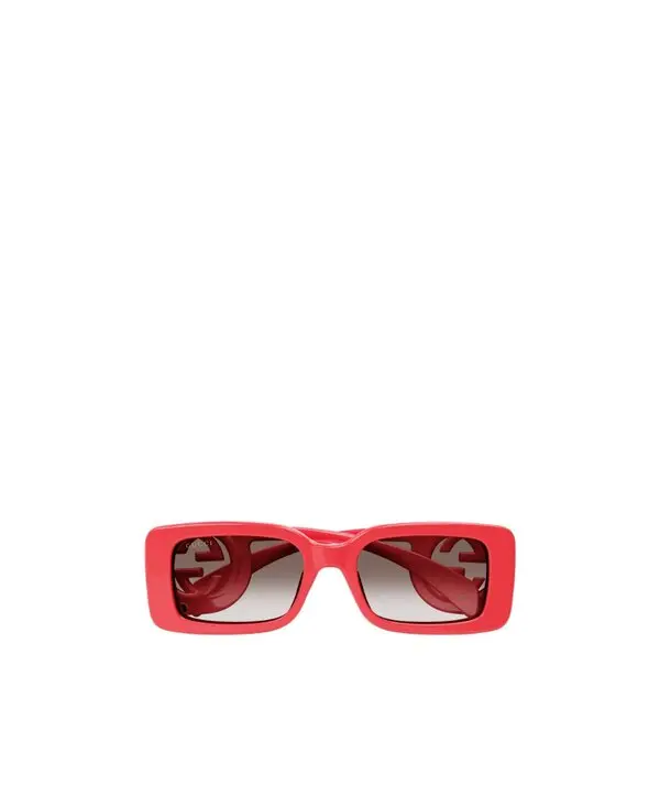 Gucci Rectangular Frame Sunglasses - Red