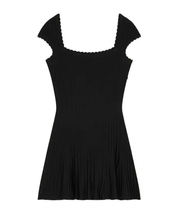 Givenchy Ribbed A-line Dress With Scallop Detail