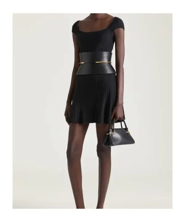 Givenchy Ribbed A-line Dress With Scallop Detail