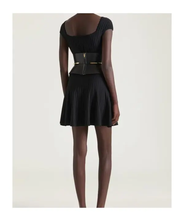 Givenchy Ribbed A-line Dress With Scallop Detail