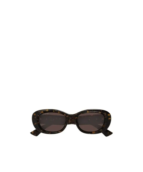 Gucci Oval-frame Sunglasses - Havana