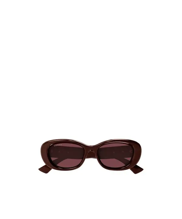 Gucci Oval-frame Sunglasses - Bordeaux