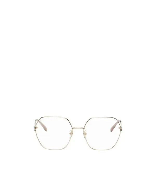 Gucci Geometric Frame Eyeglasses - Gold