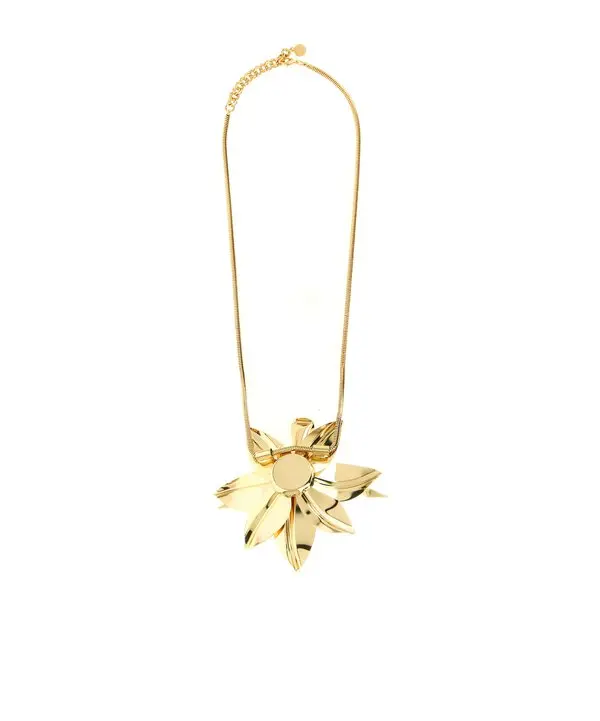 Rabanne Sculptural Floral Pendant Necklace - Gold