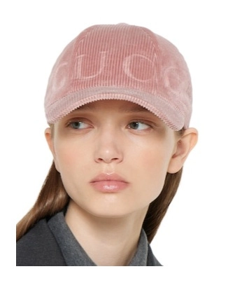 Gucci Corduroy Baseball Hat With Embossed Logo - Pink