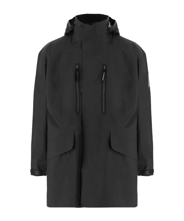 AND WANDER Hooded Zip-pocket Coat