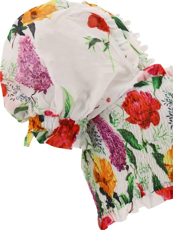 Charo Ruiz Ibiza Floral Print Cotton-blend Poplin Top