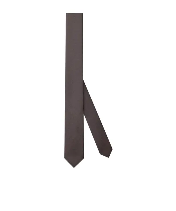 Gucci Crepe-effect Tie - Coffee