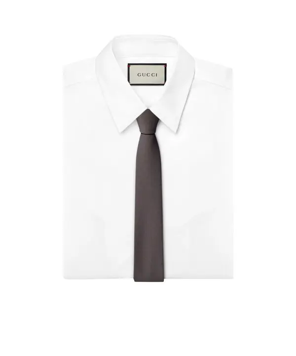 Gucci Crepe-effect Tie - Coffee