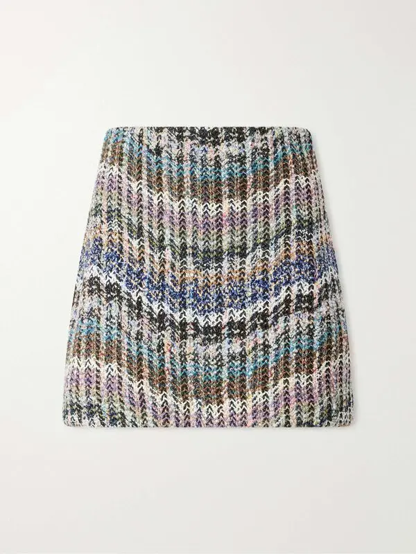 Missoni Striped Metallic Crochet-knit Mini Skirt