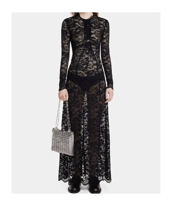 Rabanne Long-sleeved Lace Maxi Dress