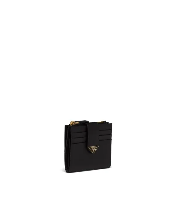 Prada Logo Plaque Zip-up Wallet