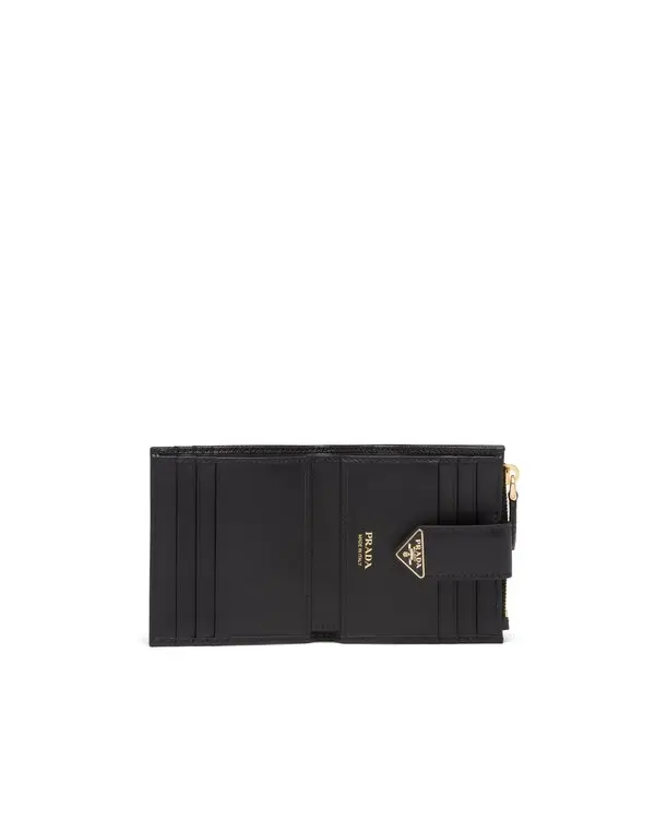 Prada Logo Plaque Zip-up Wallet