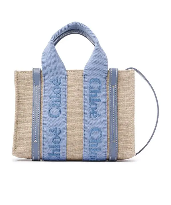 Chloé Mini Woody Tote Bag - Gray-blue