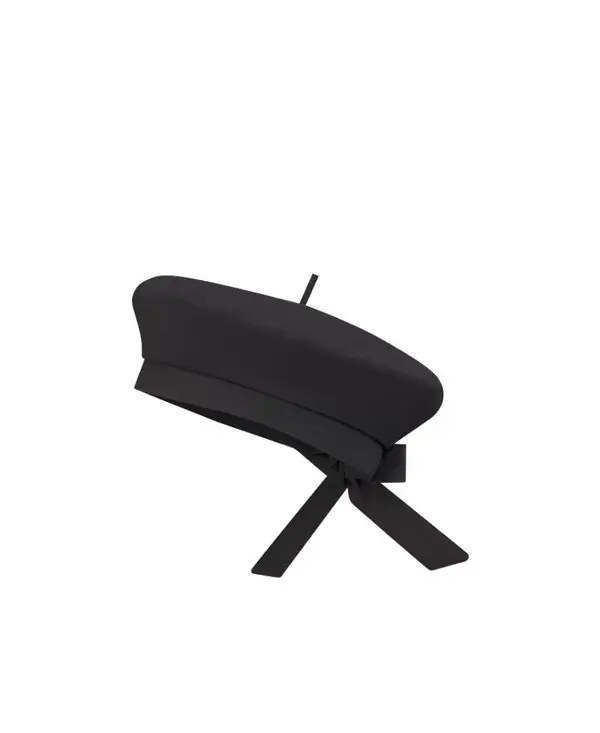 Dior Arty Beret With Bow Detail - Black