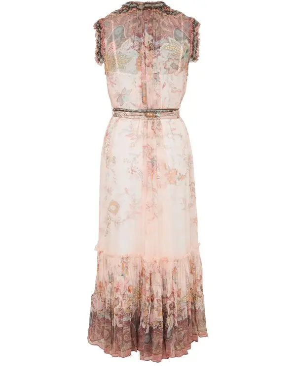 Zimmermann Alchemy Flutter Midi Dress - Nude