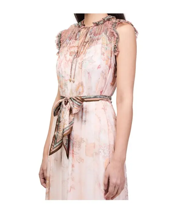 Zimmermann Alchemy Flutter Midi Dress - Nude