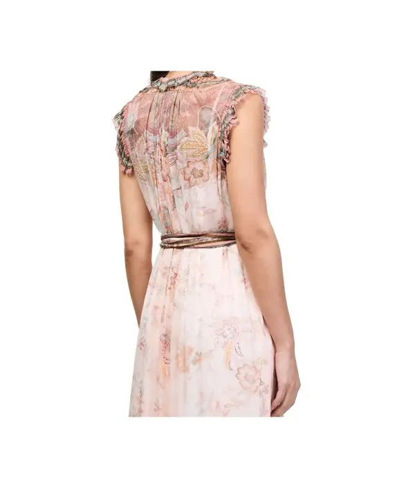 Zimmermann Alchemy Flutter Midi Dress - Nude