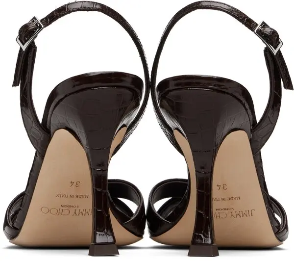 JIMMY CHOO Elsy 90 Crocodile-embossed Calfskin High-heeled Sandals